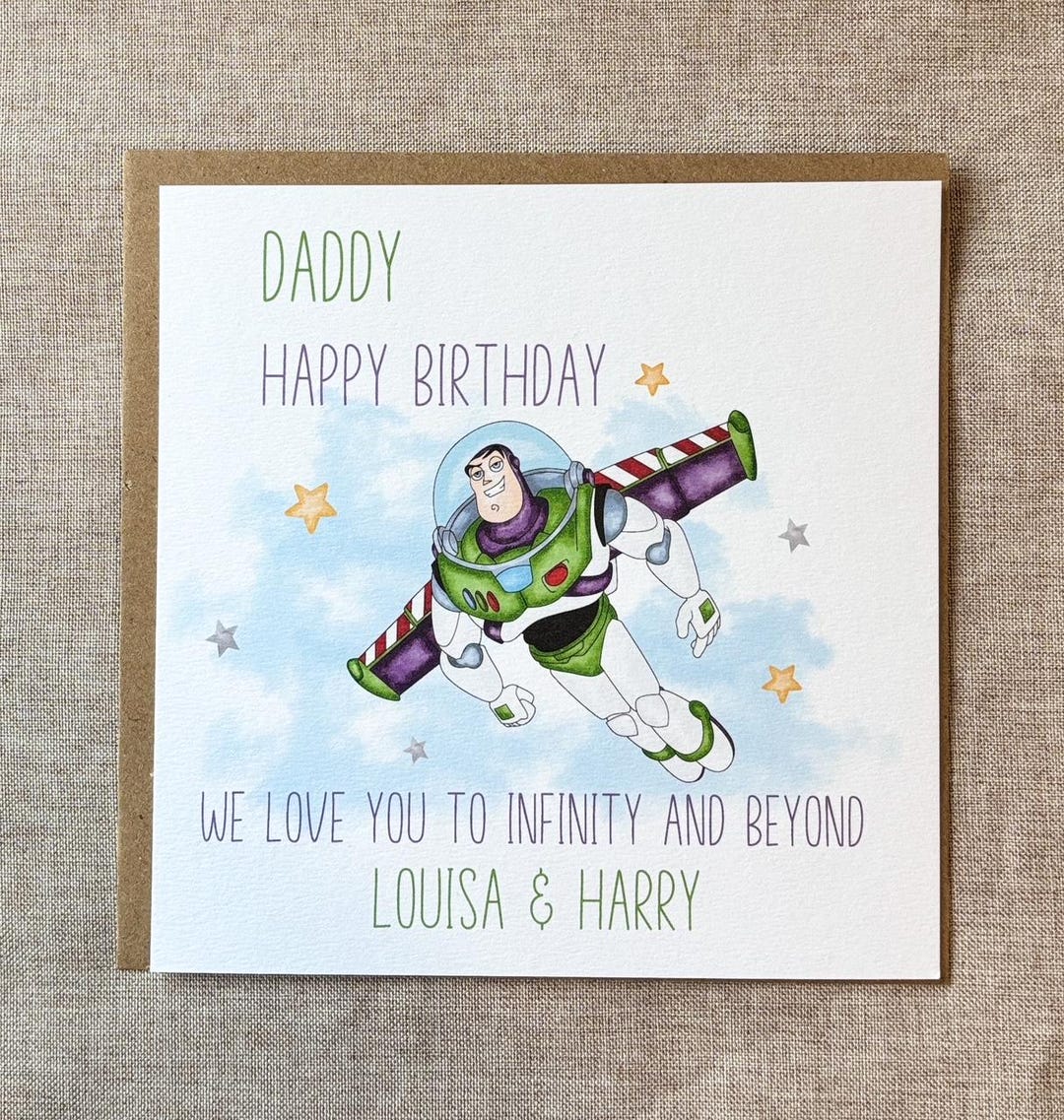 Toy Story Buzz Lightyear Personalised Happy Birthday Card Dad, Dad ...