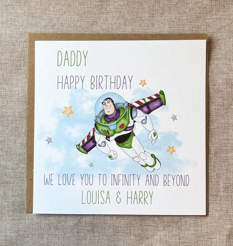 Toy Story Buzz Lightyear Personalised Happy Birthday Card Dad, Dad ...