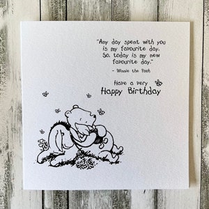 Happy Birthday Winnie the Pooh Card Quote Birthday, Birthday Card ...