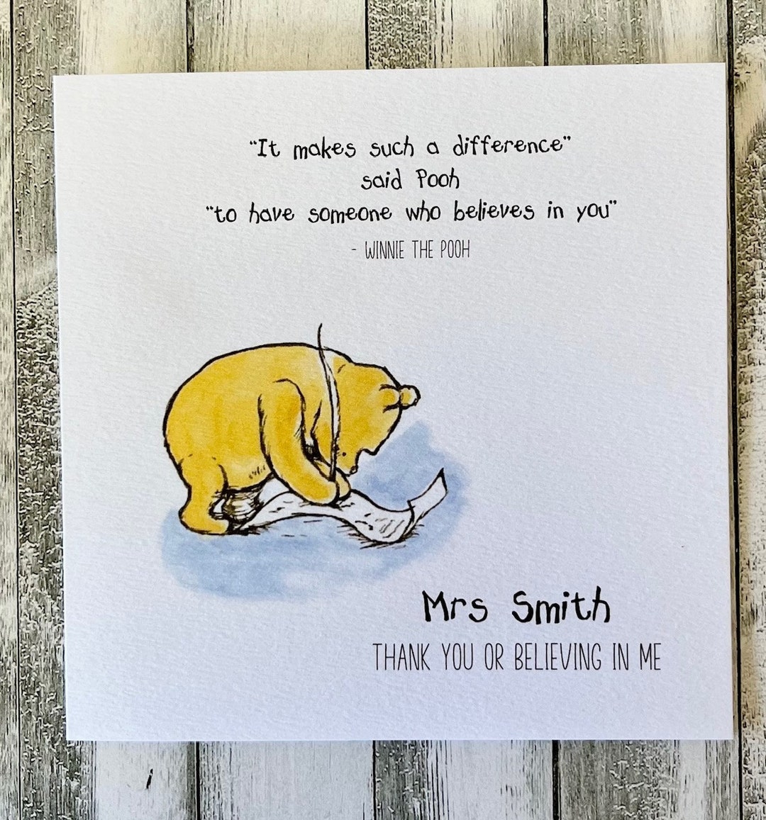 Personalised Winnie the Pooh Teacher Thank You Card, End of Term ...