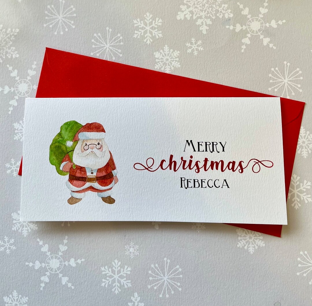 Personalised Cute Santa, Father Christmas, Christmas Money/gift Wallet ...