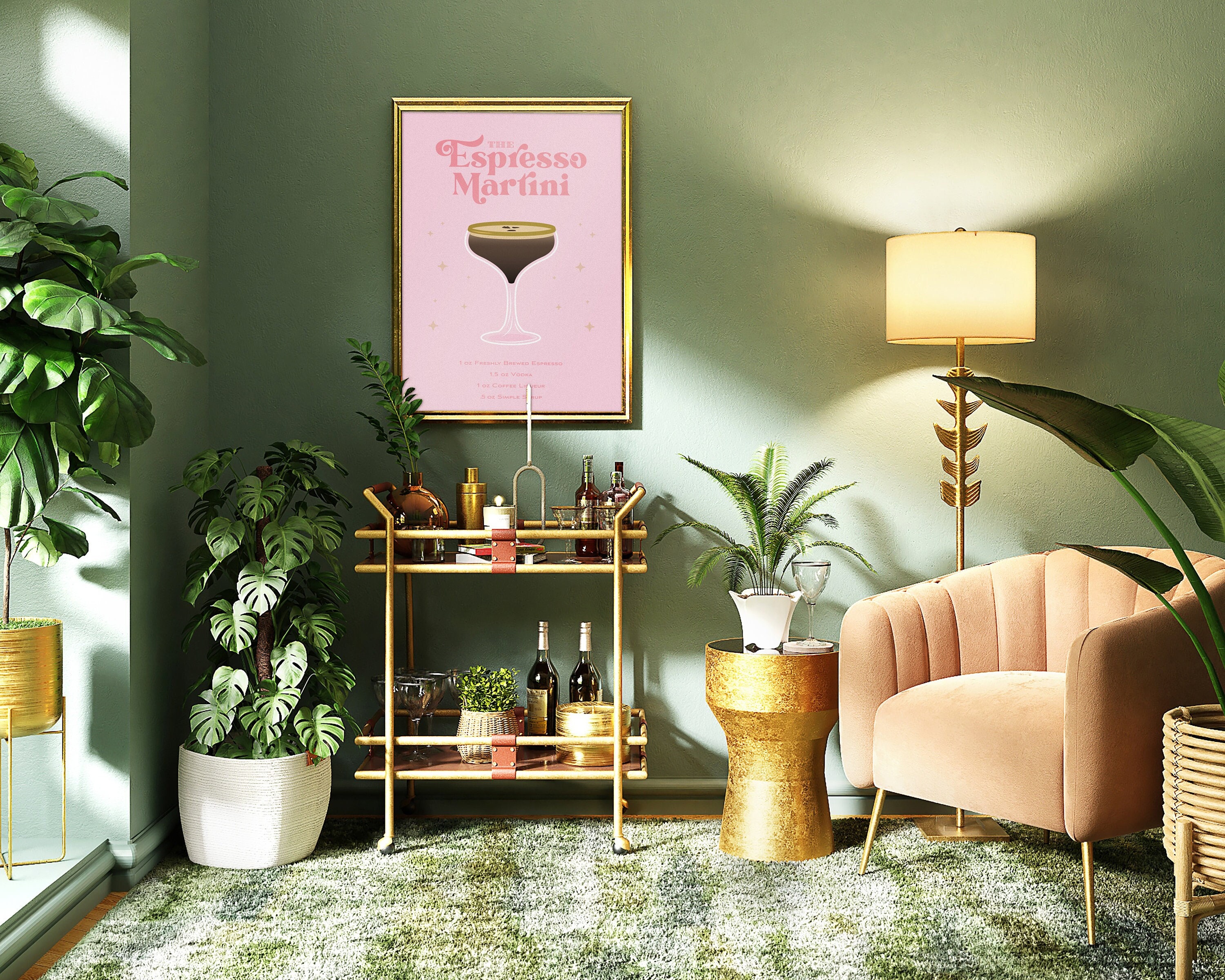 Espresso Martini Print (pink) - Etsy