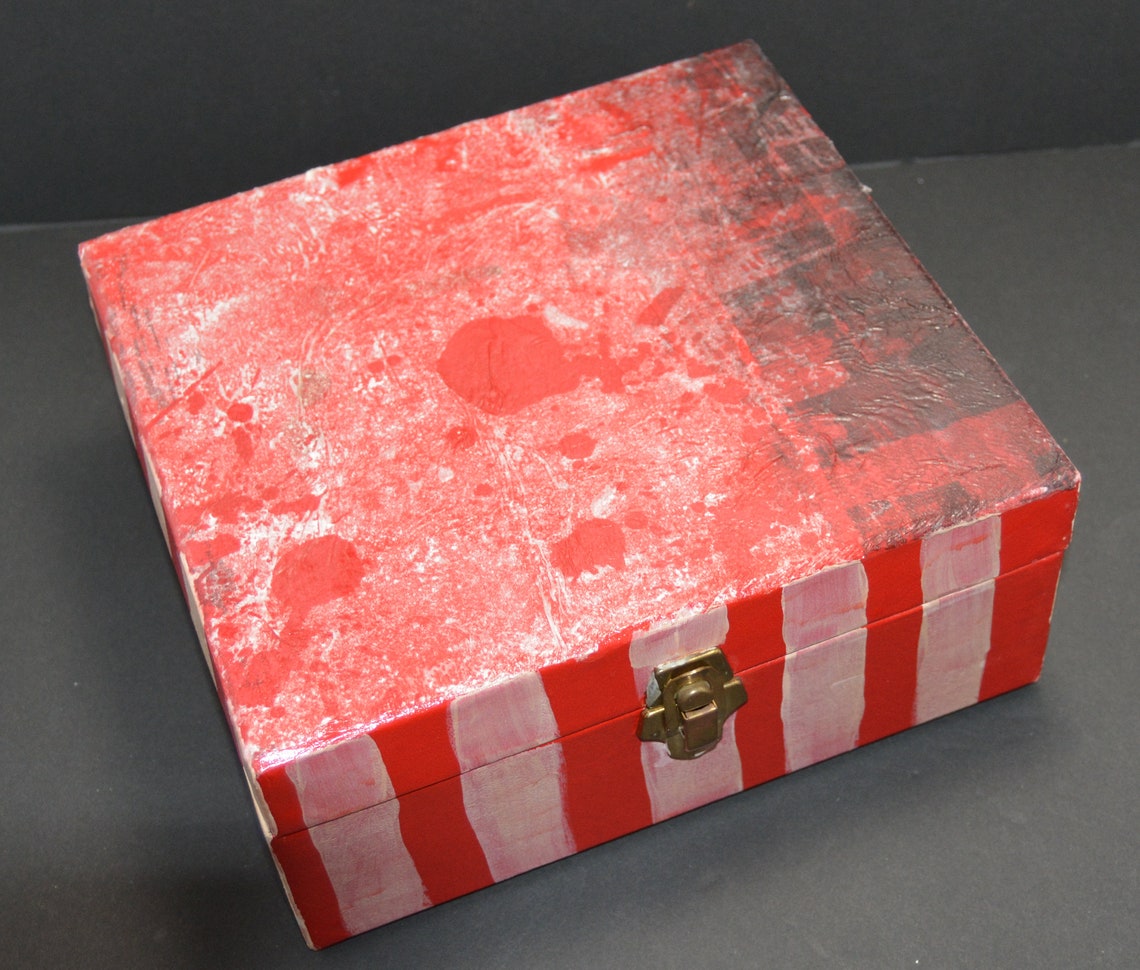 Creepy Blood Red Latched Box Circus CLOWN | Etsy