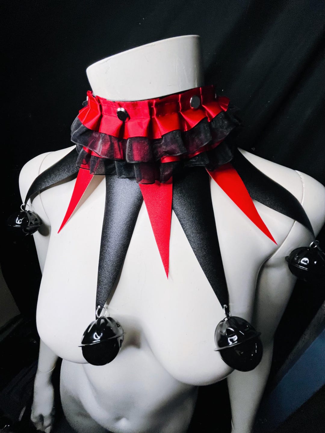 Black and Red Clown Jester Collar - Etsy