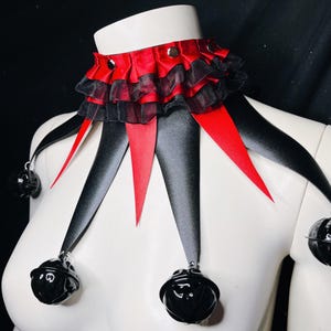 Black and Red Clown Jester Collar - Etsy