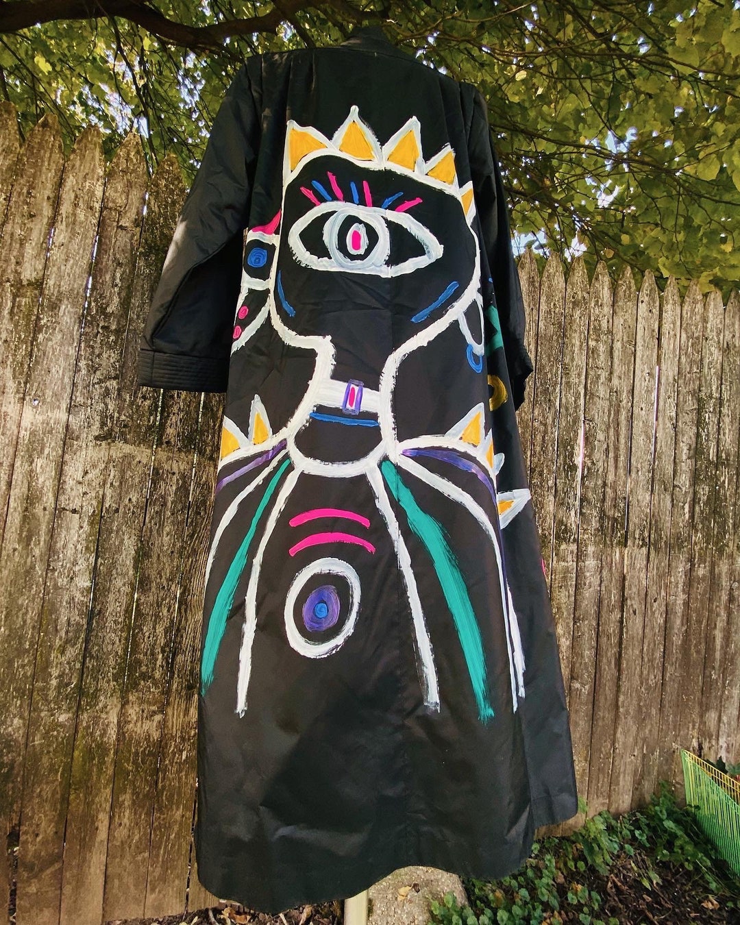 Long Hand Painted Jacket Outdoor Colorful - Etsy