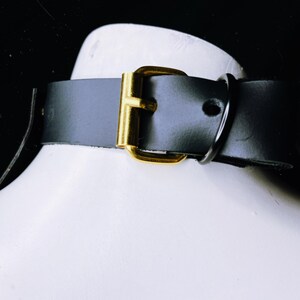 Black Leather Jester Collar 4 Triangle With Faux Pearls and Gold ...
