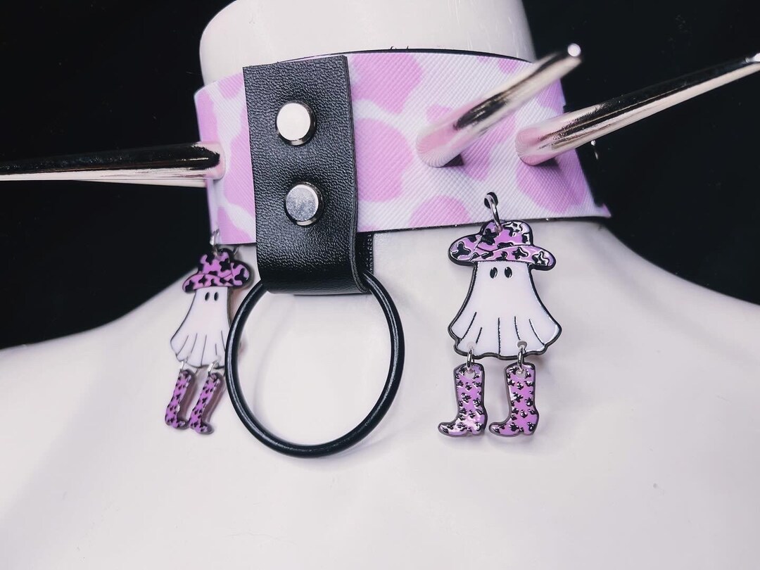 Ghost Cowboy Pink Cow Choker - Etsy