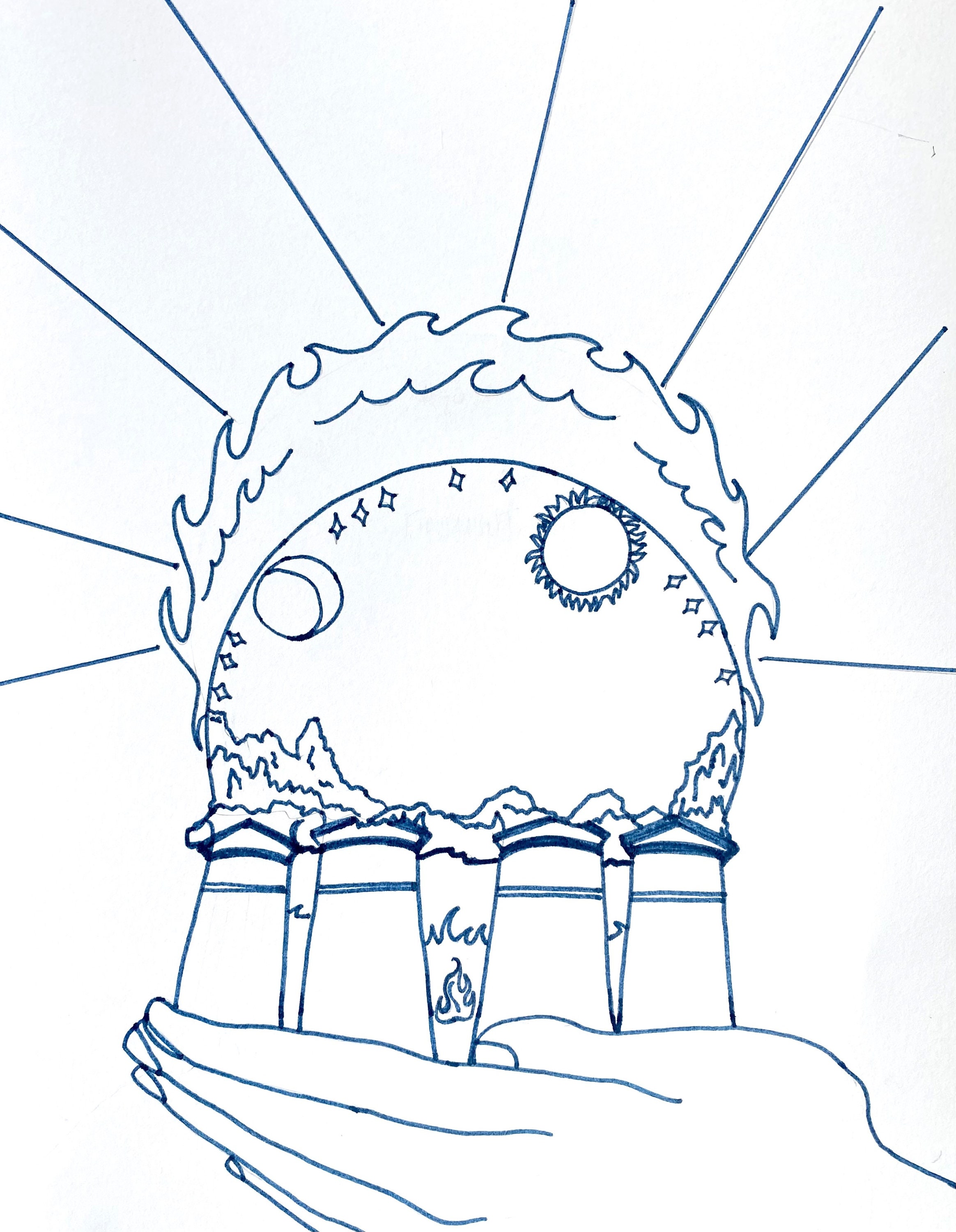 Flat Earth Drawing by Jen Gareiss - Etsy