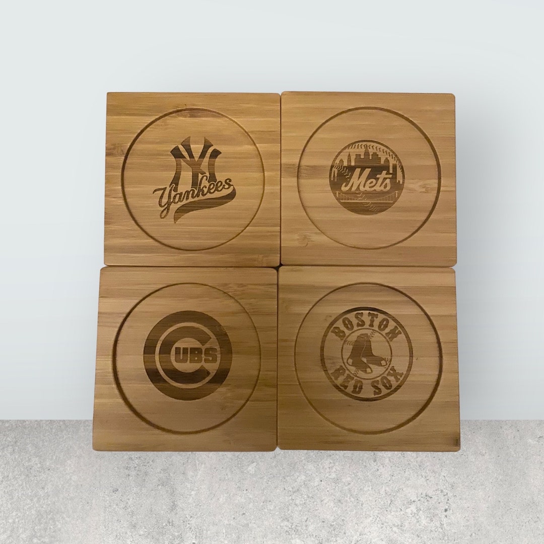 Set of 4 Custom MLB Coasters Major League Baseball , All Teams ...