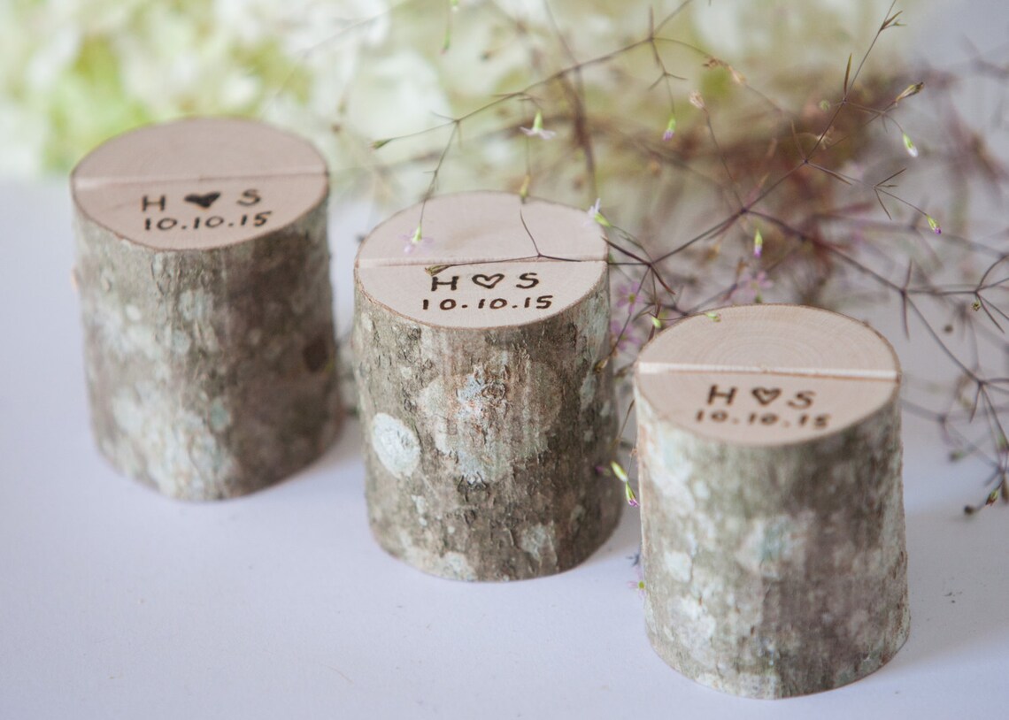 10 Personalized Rustic Wedding Table Number Holders Place - Etsy