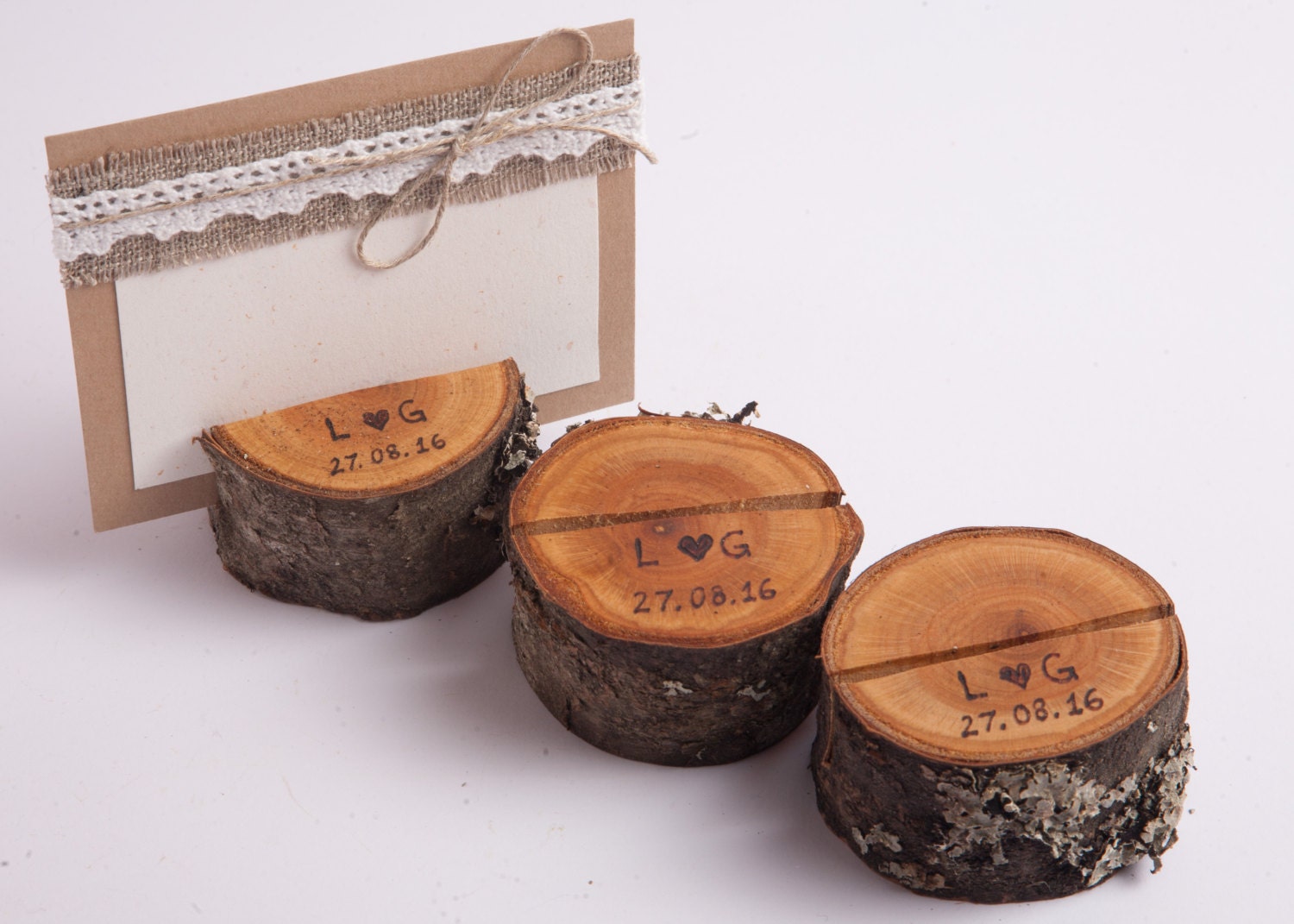 25 personalized rustic wedding table number holders place | Etsy