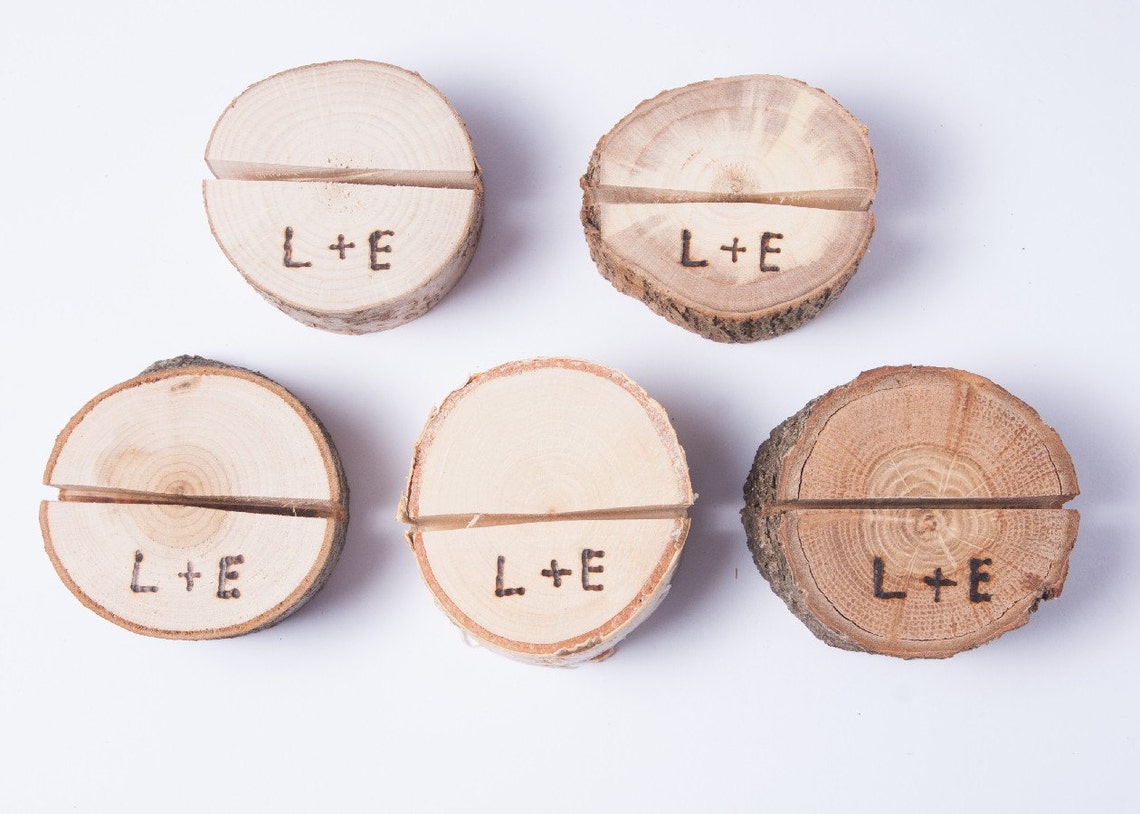 15 personalized rustic wedding table number holders place | Etsy