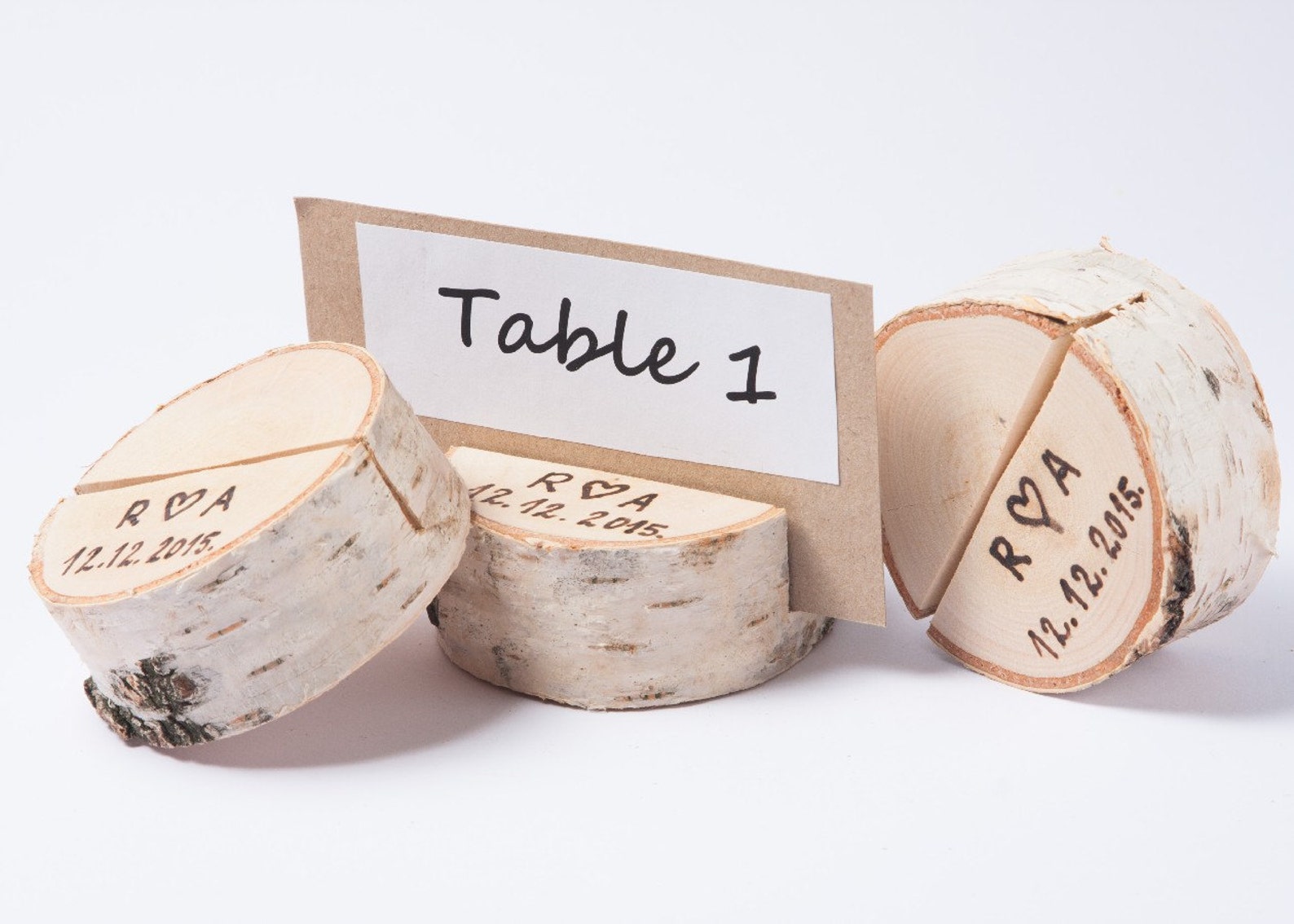 15 Personalized Birch Wedding Table Number Holders Place Card | Etsy