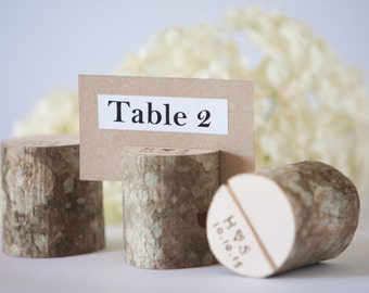 10 Personalized Rustic Wedding Table Number Holders Place - Etsy