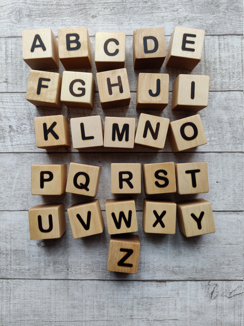 English Alphabet Wooden Blocks Blocks With Letter ABC Blocks | Etsy