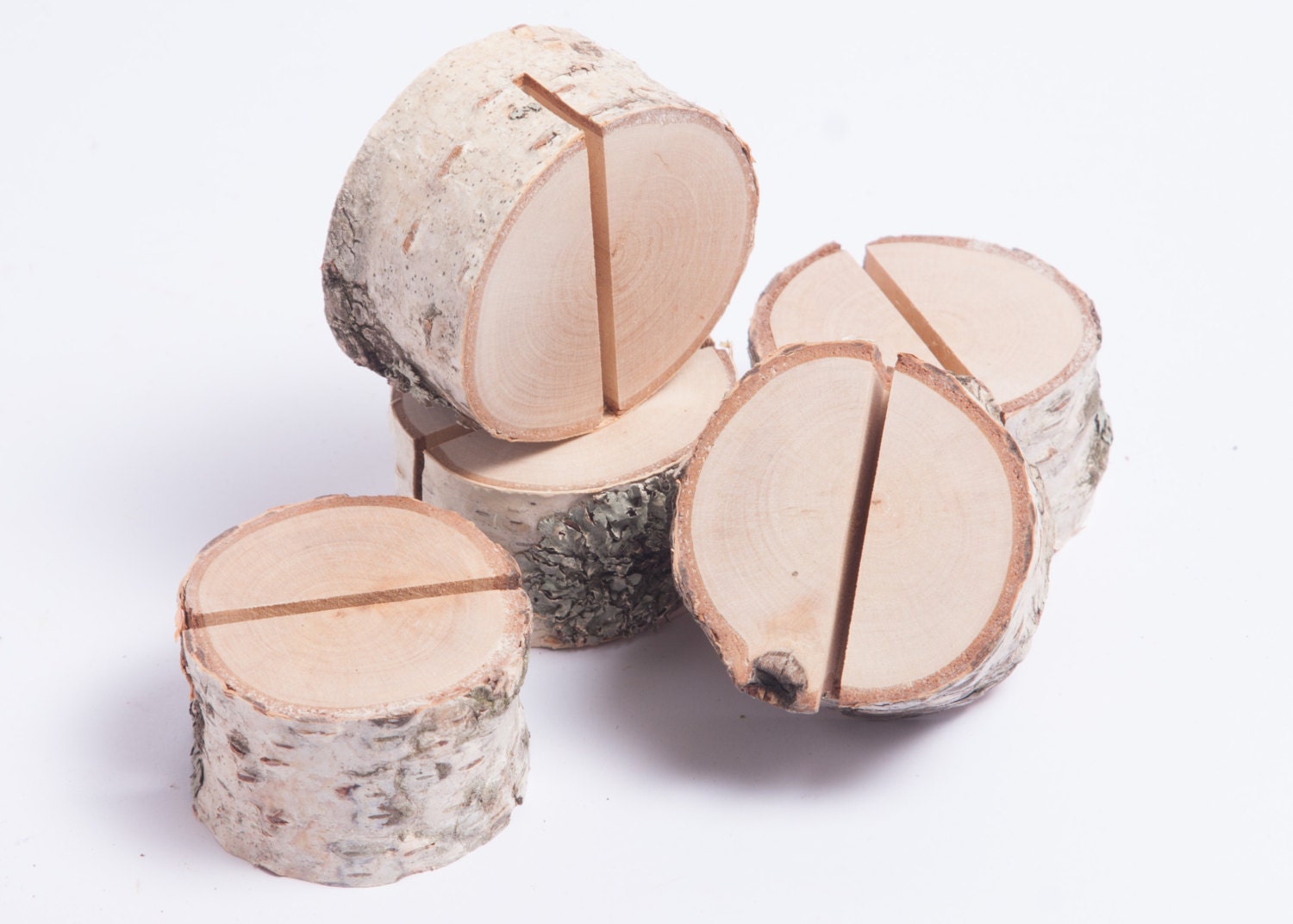 50 Rustic Place Card Holders, Table Number Holder, Birch Wedding Table ...