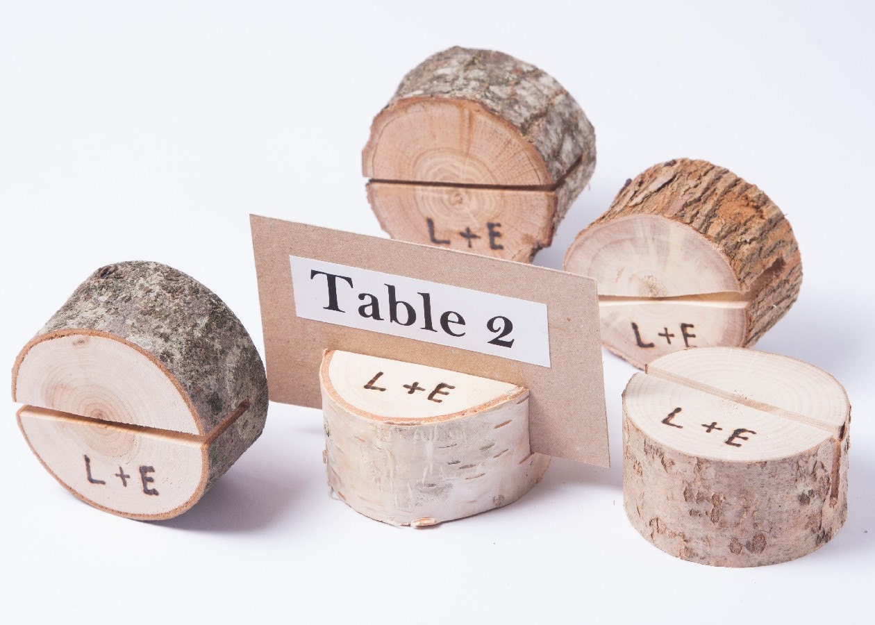 15 personalized rustic wedding table number holders place | Etsy