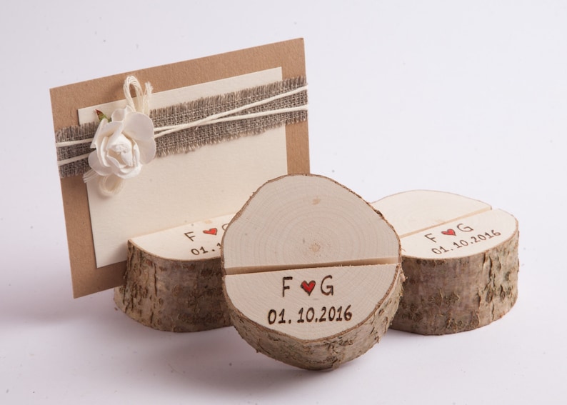 10 Personalized Rustic Wedding Table Number Holders Place - Etsy