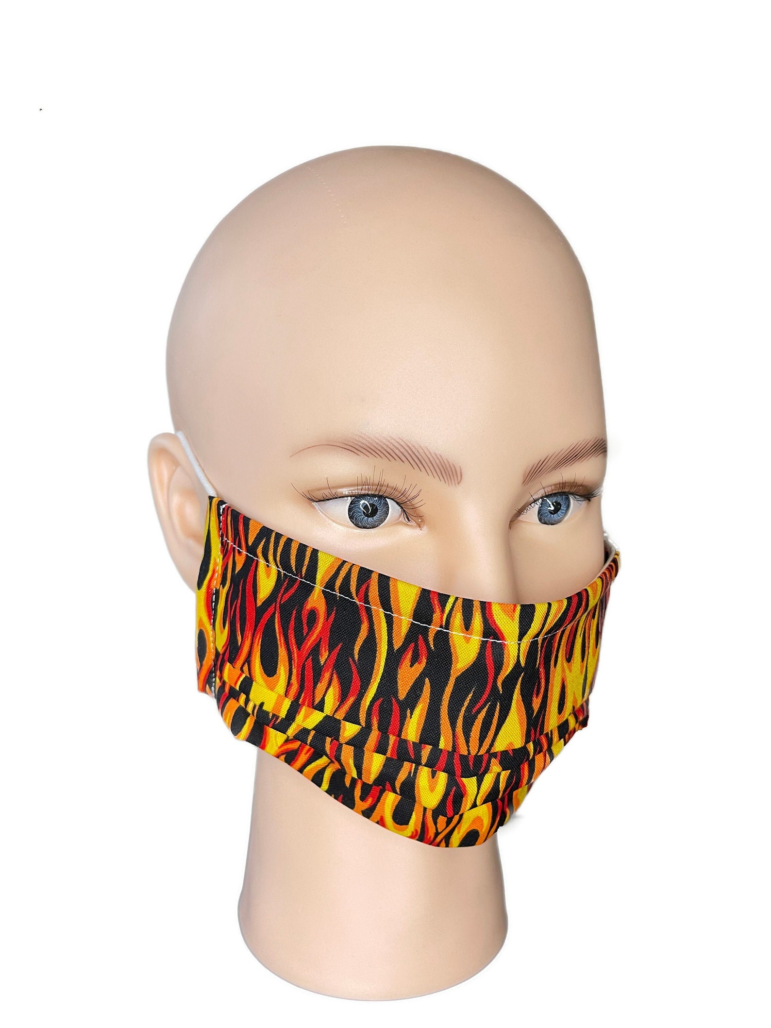 Flames Face Mask Cotton Pleated with Nose Wire and Filter | Etsy