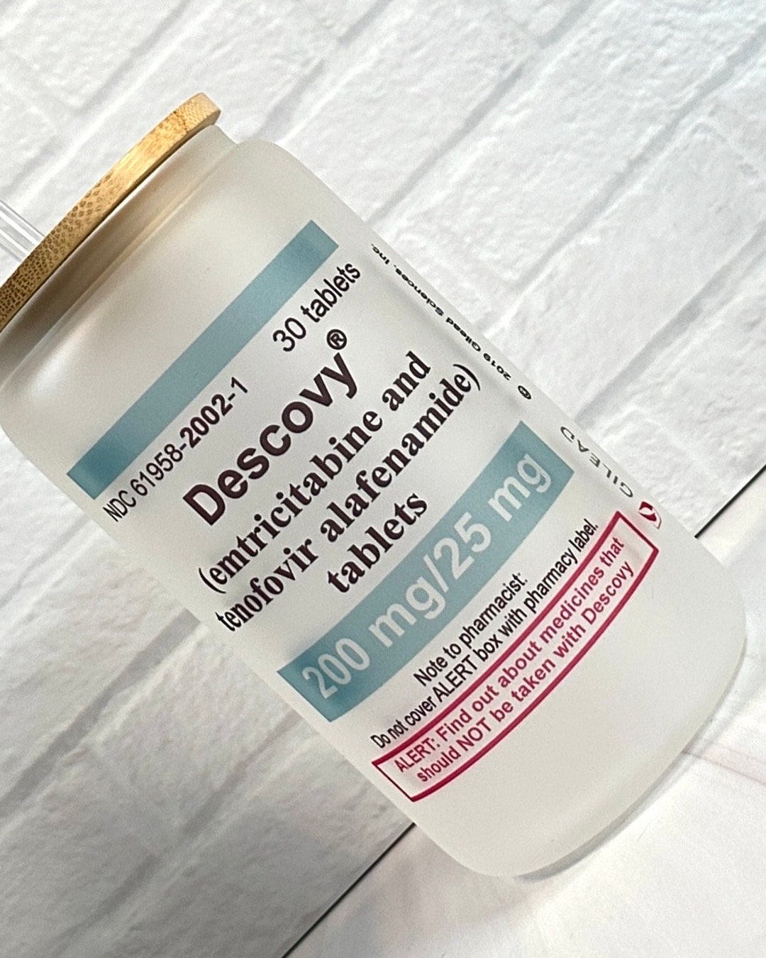 Descovy 16 Oz Glass Can Clear or Frosted.. QUICK SHIPPING - Etsy