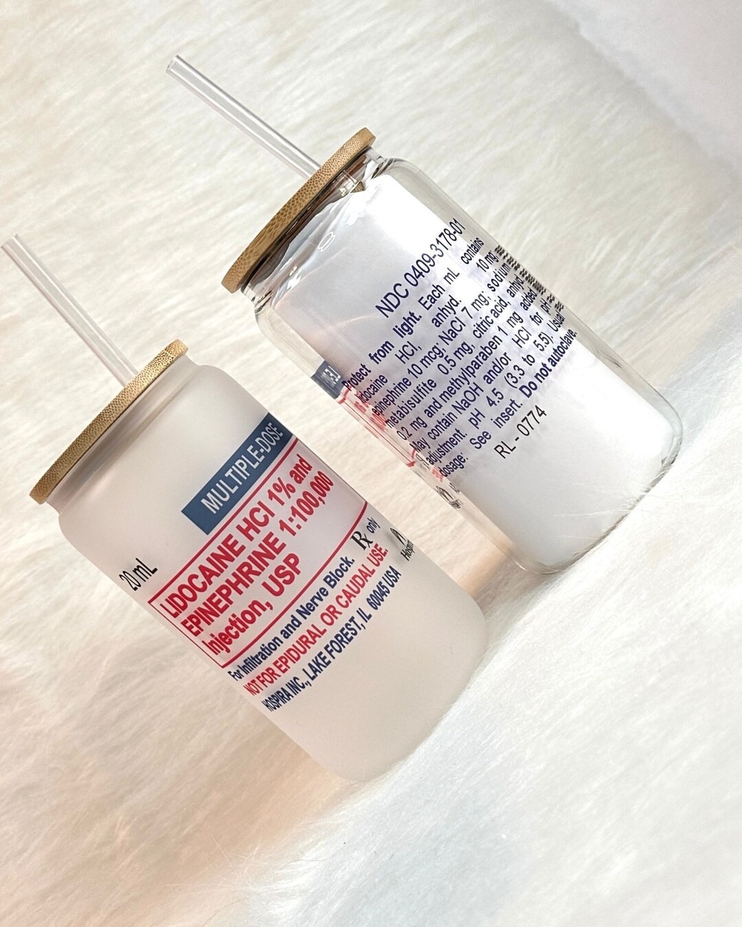 Lidocaine Epinephrine 16 Oz Glass Can Clear or Frosted.. - Etsy