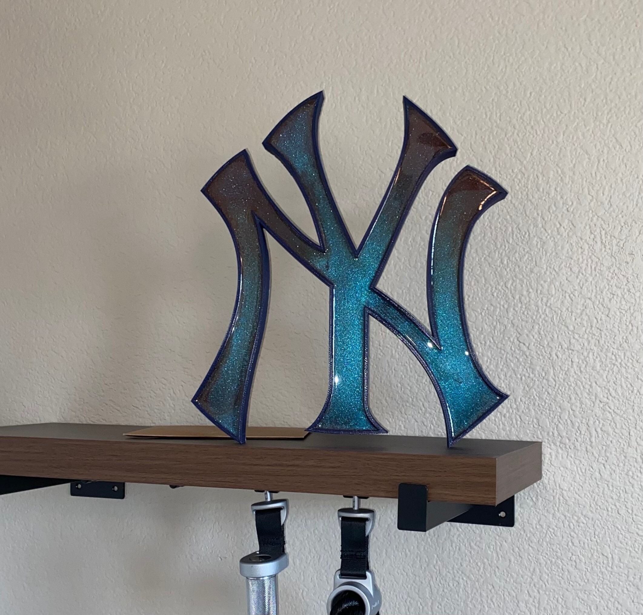 Yankees Logo Custom 3D Printed With Color Changing Resin Art Infill. - Etsy