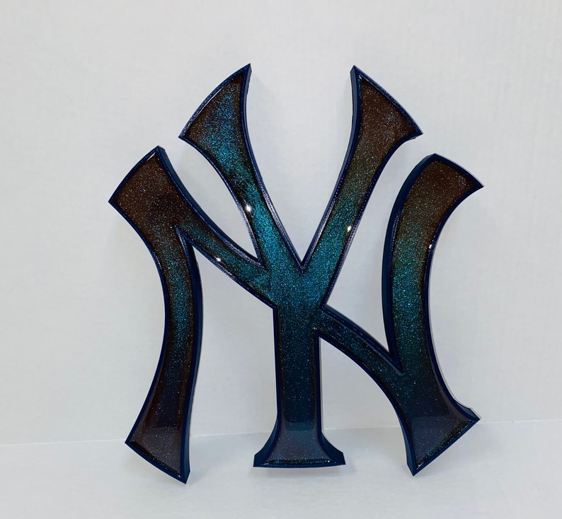 Yankees Logo Custom 3D Printed With Color Changing Resin Art Infill. - Etsy
