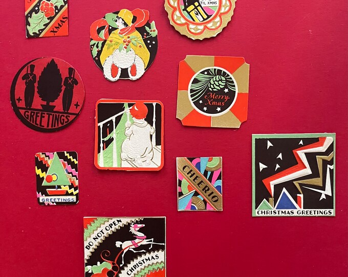 10 Vintage 1920s Jazz Age Christmas Seals / Stickers - Etsy