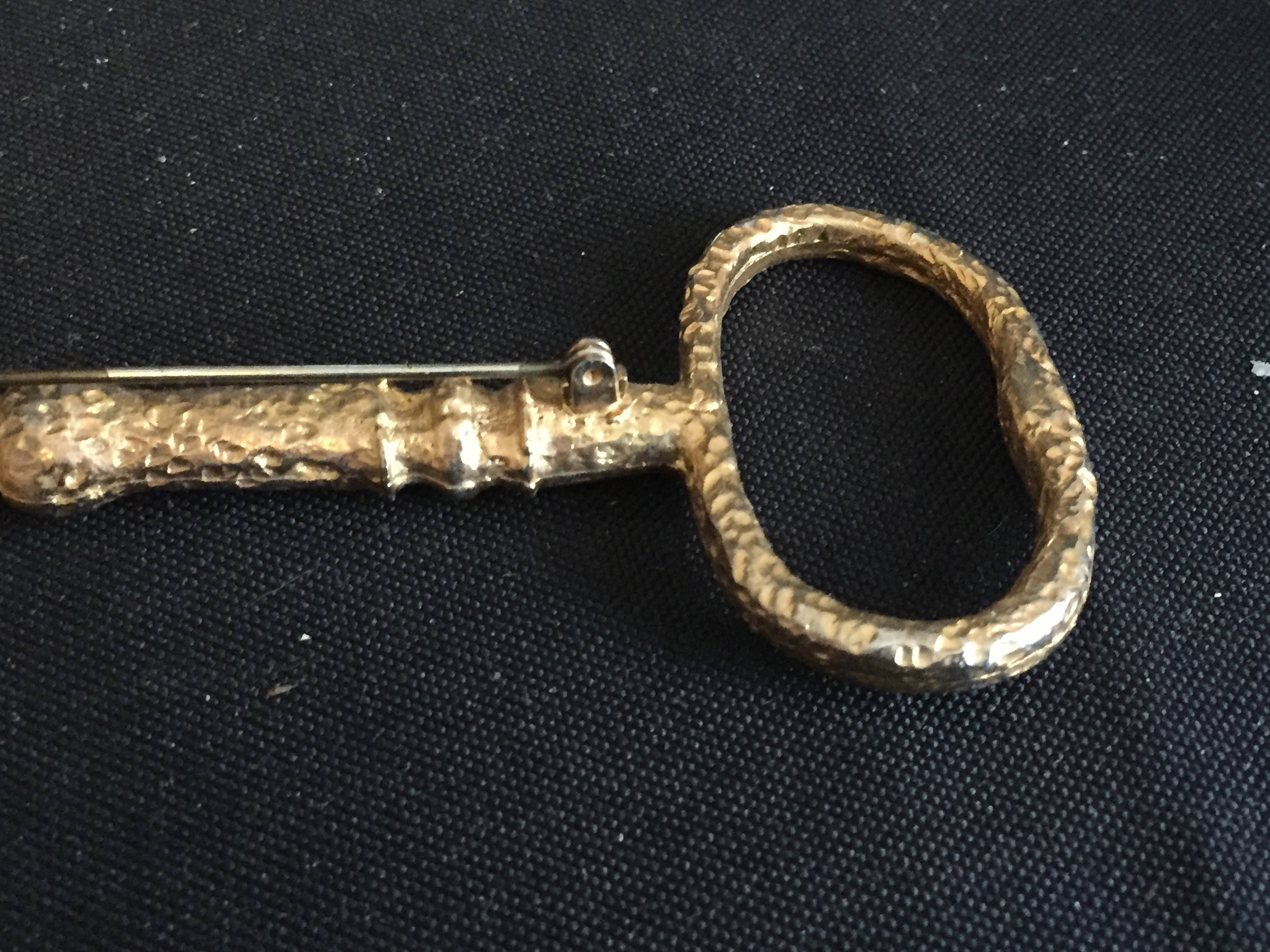 Antique Vintage Gold Tone Skeleton Key Brooch Pin - Etsy