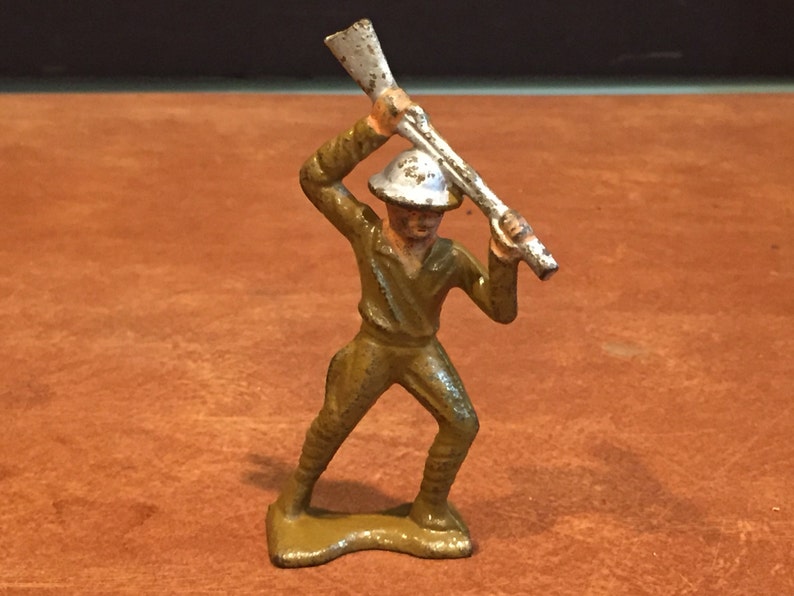 Antique Vintage GREY IRON Cast Iron Toy Soldier Clubbing With Rifle - Etsy