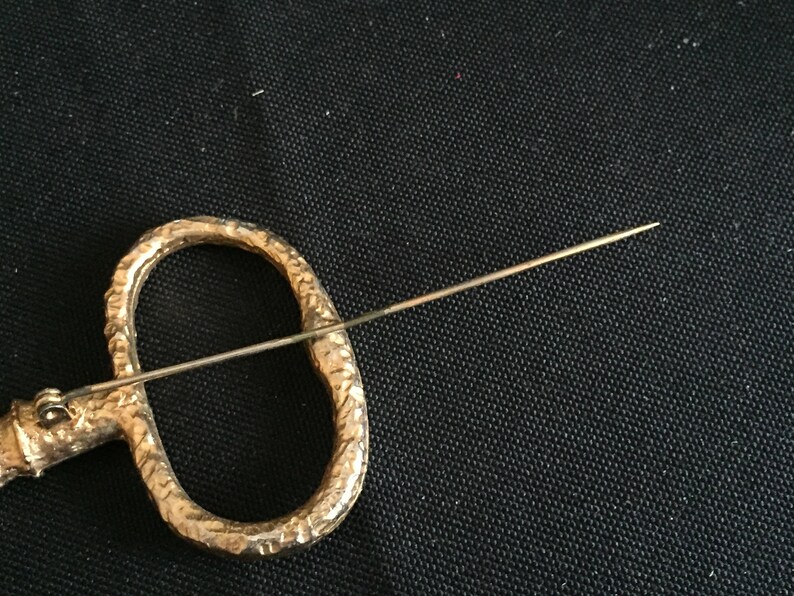 Antique Vintage Gold Tone Skeleton Key Brooch Pin | Etsy