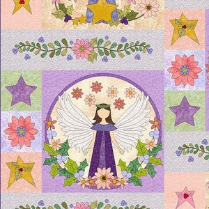 Angelic Whimsy Applique Lap Quilt Pattern: Christmas Angel Design ...