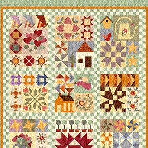 Country Charm Quilt Pattern: Applique & Paper Piecing (PDF Pattern) - Etsy