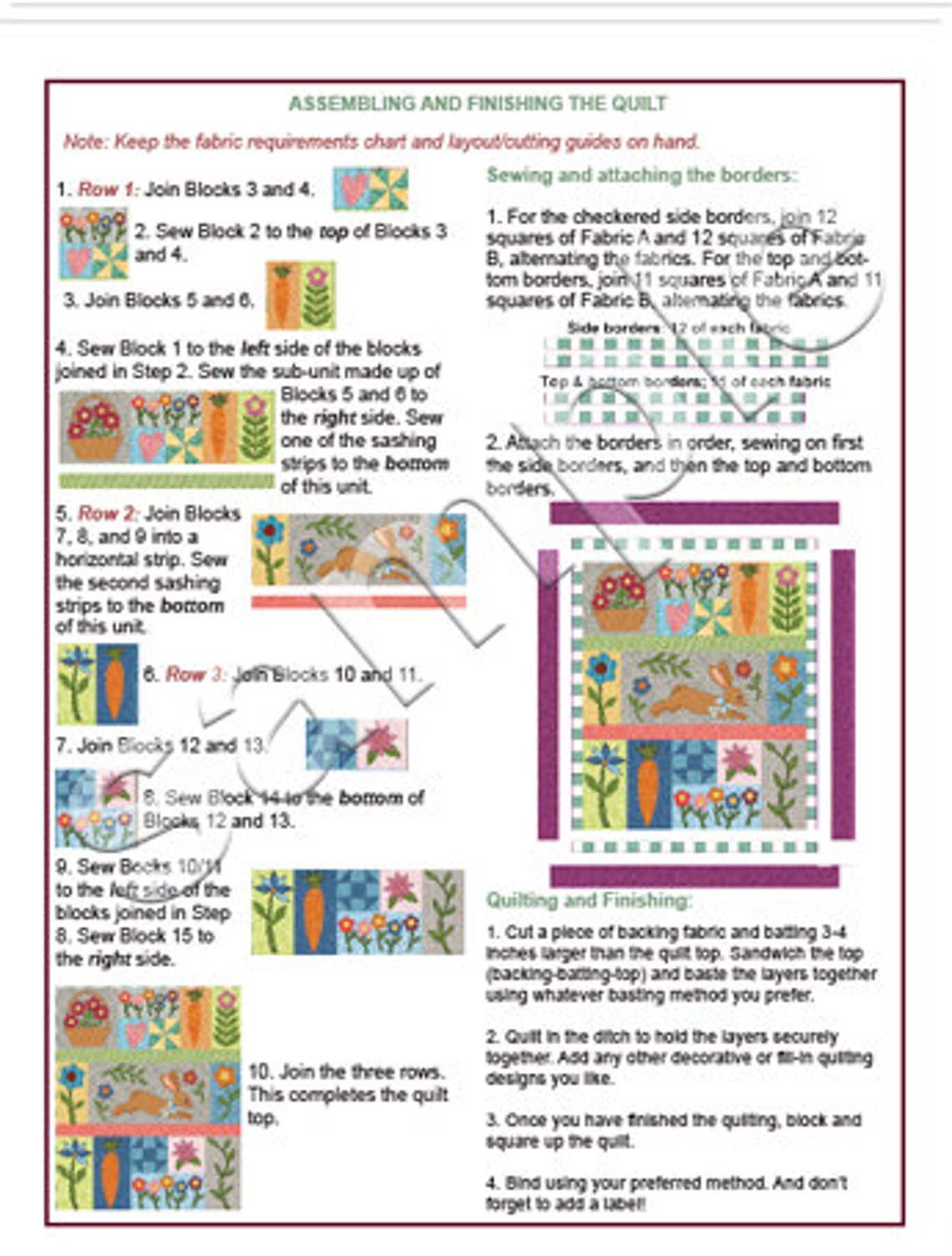 Bouncing Into Spring Applique Quilt Pattern Digital PDF Pattern Spring ...