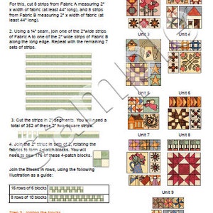 Country Charm Quilt Pattern: Applique & Paper Piecing (PDF Pattern) - Etsy
