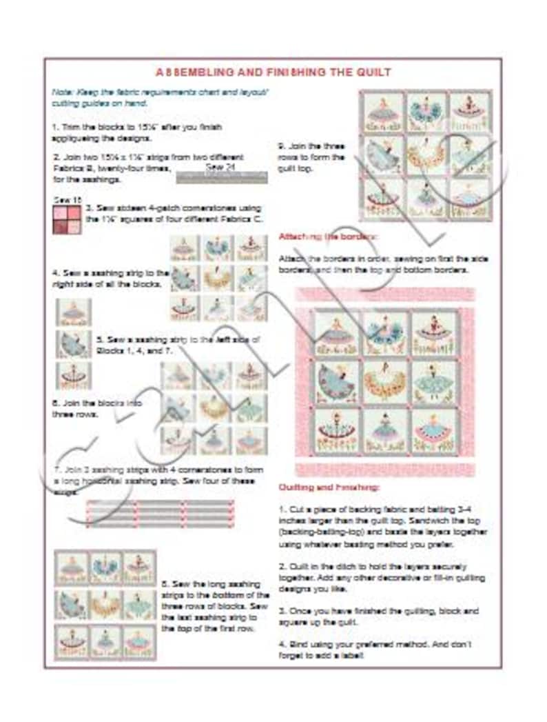 Floral Ballet Applique Quilt Pattern: Ballerina Lap Quilt (digital PDF ...