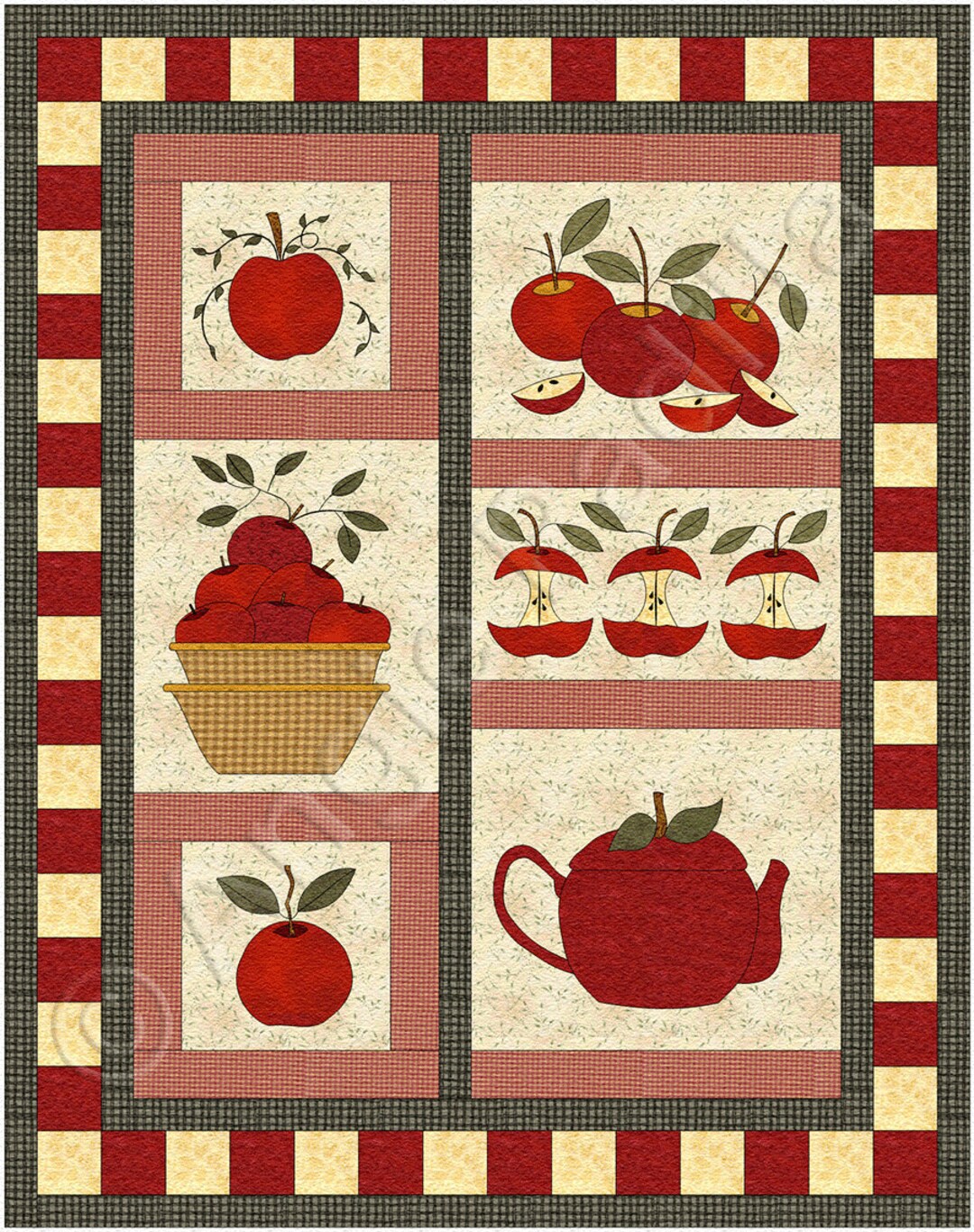 Even More Apples Applique Quilt Pattern: Fall Wall Hanging (digital PDF ...