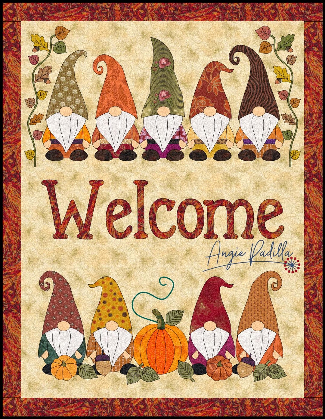 Welcome Gnomes Applique Door Hanger Pattern DIGITAL PDF Quilt Pattern ...