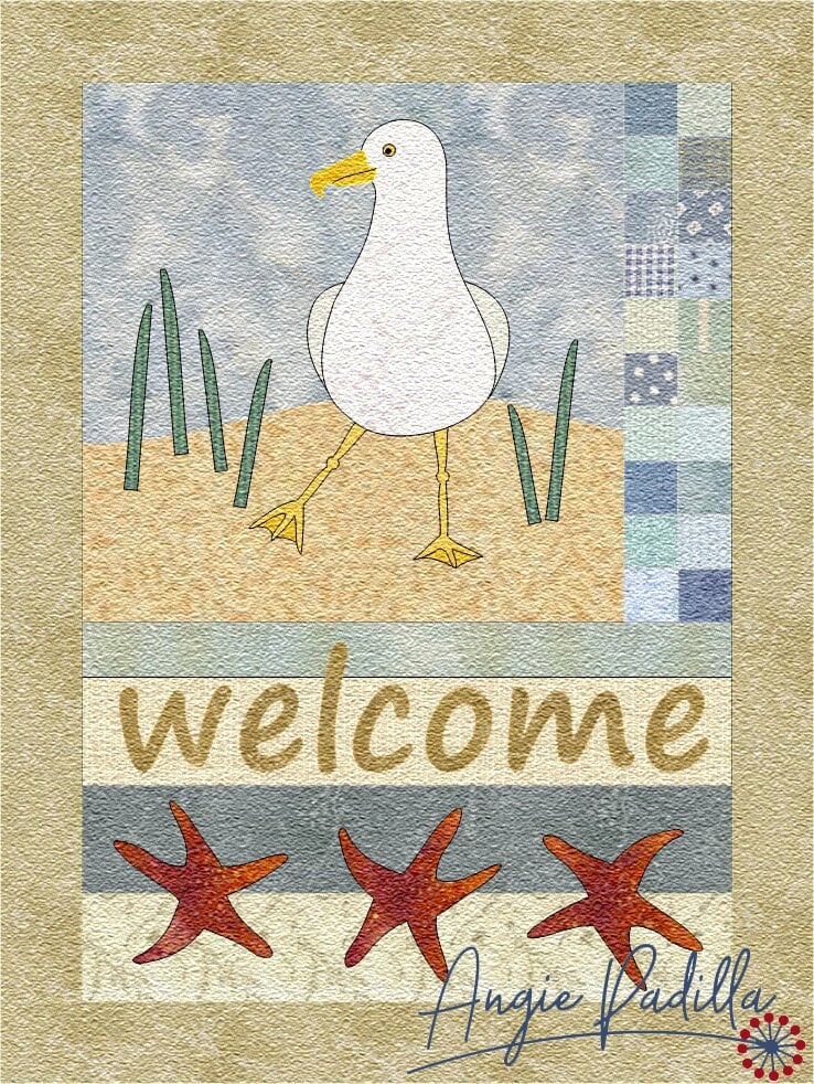 Seagull Applique Quilt Pattern: Seaside Welcome (digital PDF Pattern ...
