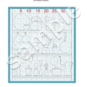 Kitchen Shelves Applique Quilt Pattern: Cozy Home Decor (PDF Pattern ...