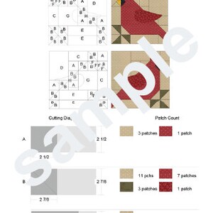 Christmas Cardinals Quilt Pattern: Pieced & Applique Blocks (DIGITAL ...