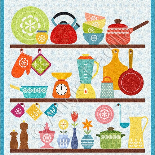 Kitchen Shelves Applique Quilt Pattern - Etsy