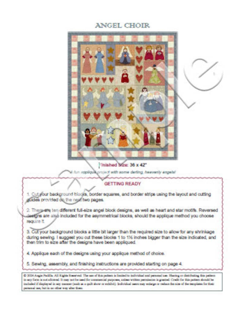 Angel Choir Applique Quilt Pattern DIGITAL PDF Quilt Pattern Christmas ...