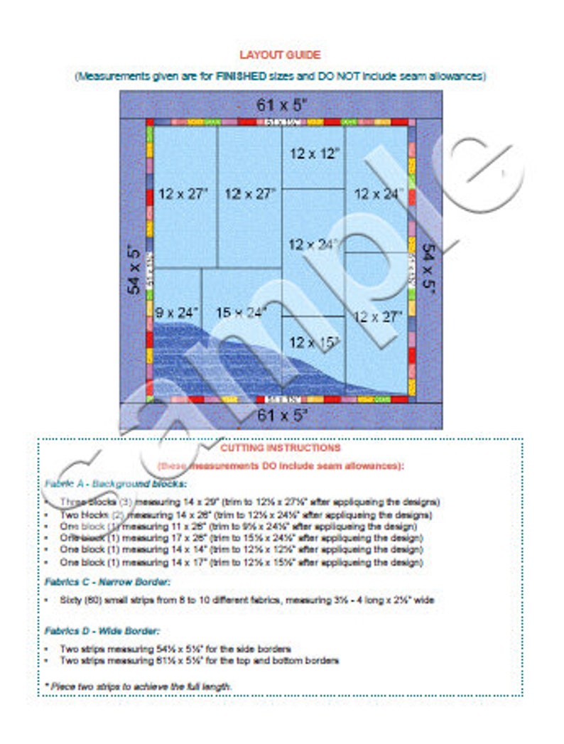 Mermaid Mischief Applique Quilt Pattern: Underwater Scene (digital PDF ...