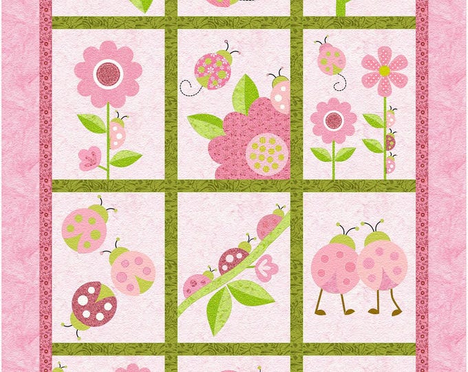 Baby Bugs Applique Quilt Pattern Instant Download PDF - Fun, Bright ...