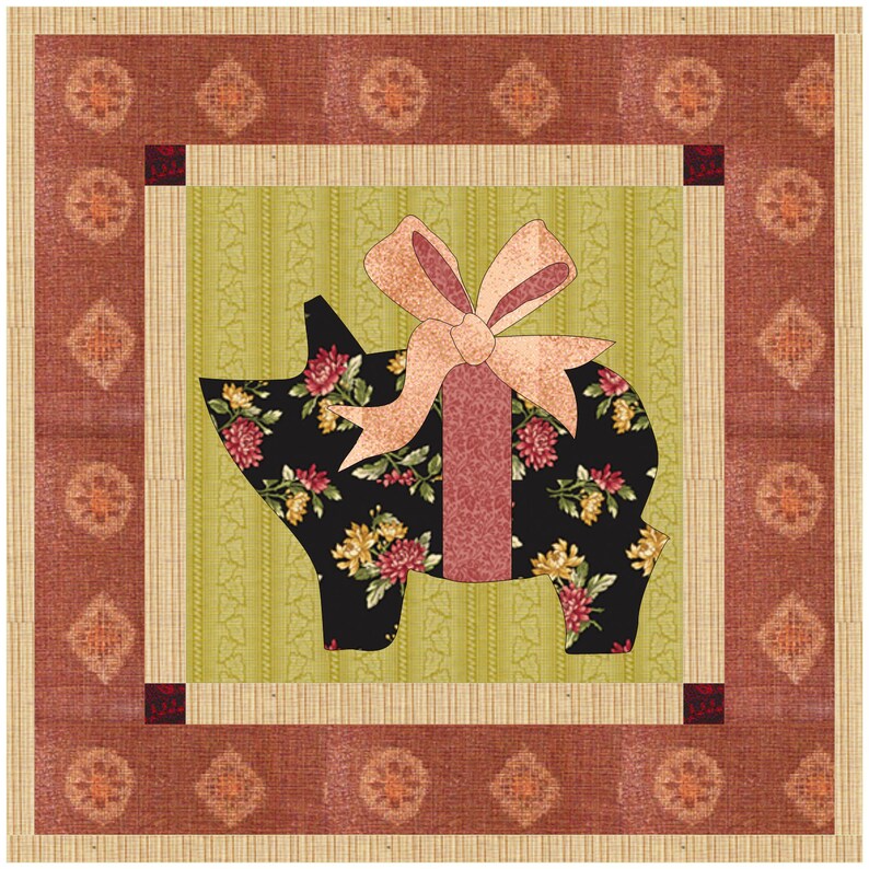 When Pigs Fly Applique Quilt Easy Beginner Project Bonus Pig Softie ...