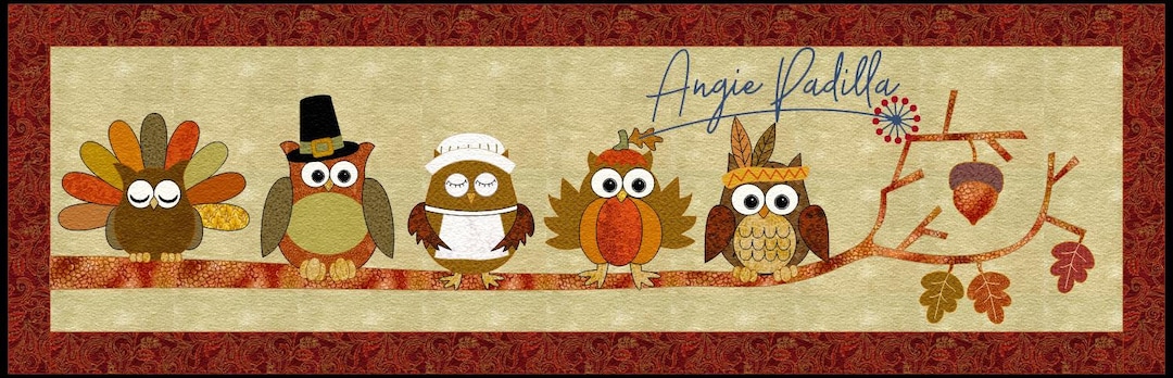 Owl-ways Thankful Applique Table Runner Pattern: Whimsical Fall Design ...