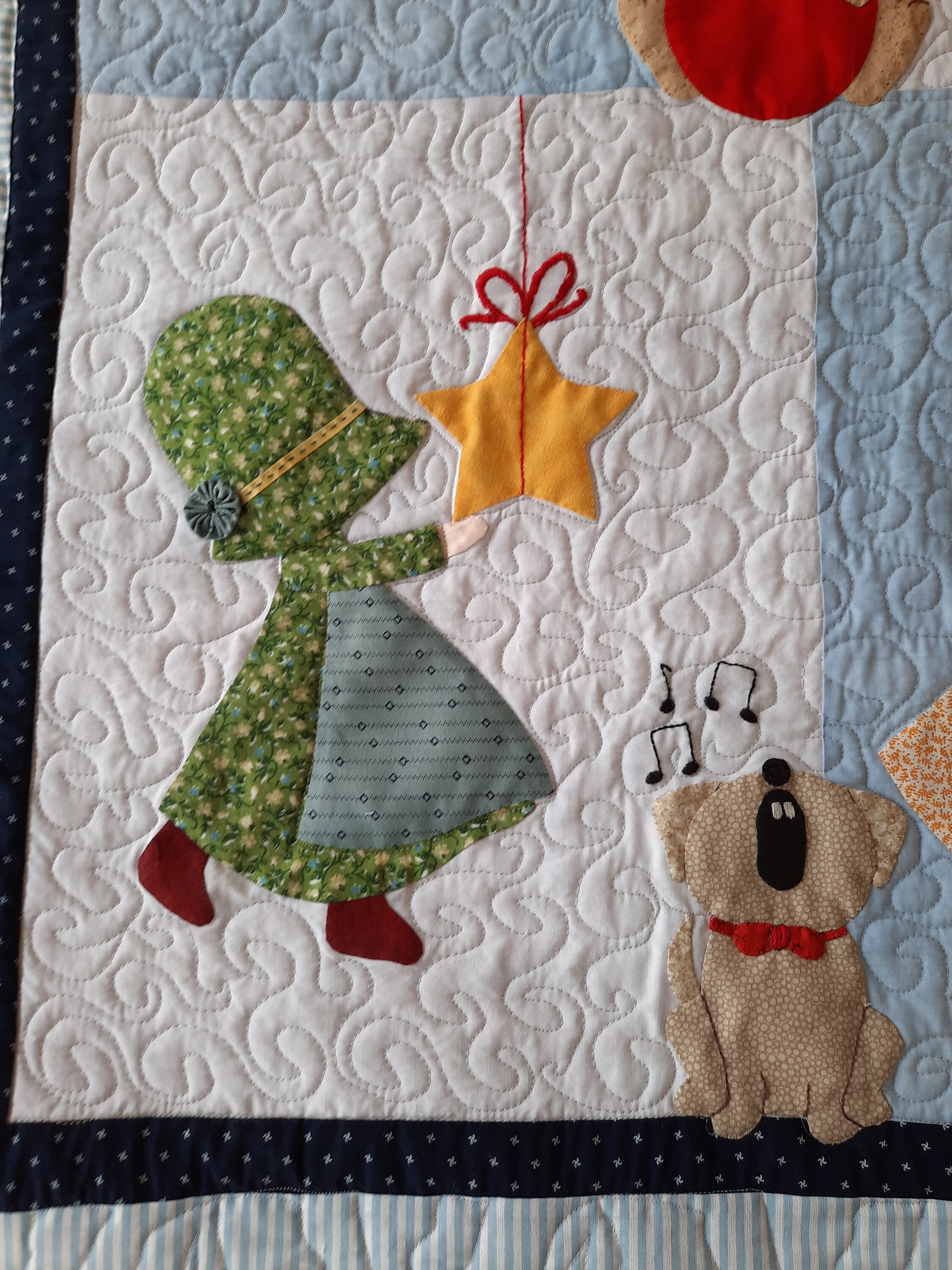 Sue's Christmas Chores Christmas Lap Quilt Sunbonnet Sue DIGITAL PDF ...