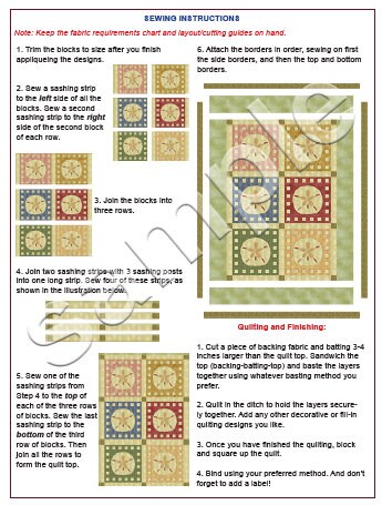Sand Dollars Applique Quilt Pattern Digital PDF Pattern Seaside Theme ...